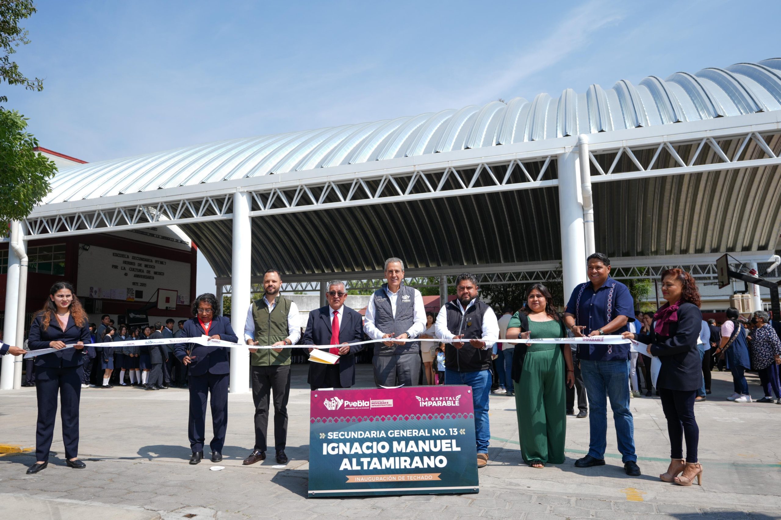 Entrega de techado escolar en la Secundaria General No. 13 Ignacio Manuel Altamirano beneficia a ...